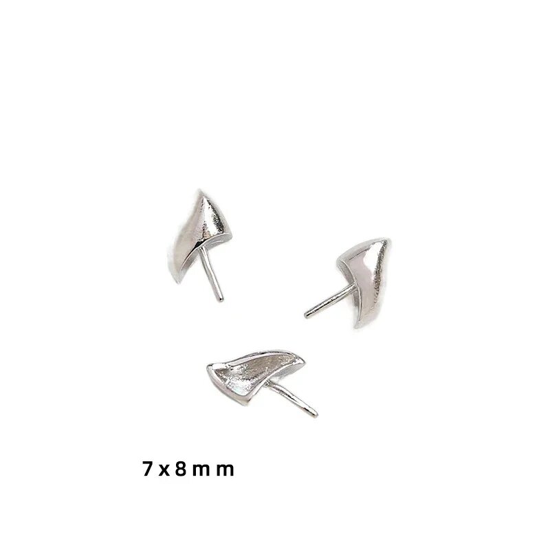 3 пары медных позолоченных украшений для ушей 7х8 мм 1-White k