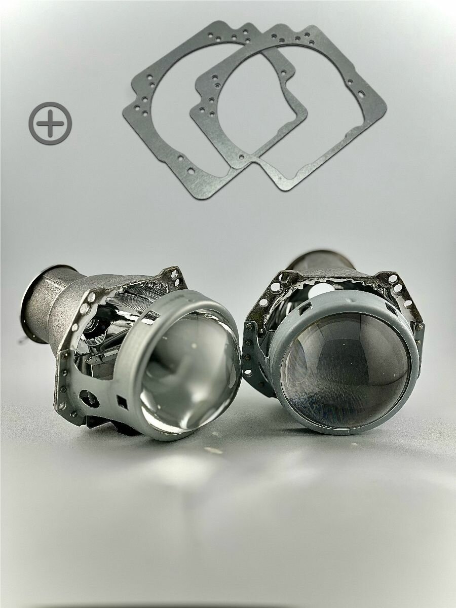 Би-галоген (лед/ксенон) линзы для Skoda Octavia 2 A5 дорест. 2004-2009 тип HELLA 3R цоколь H7/D2/D4 / ближнего и дальнего света в автомобильные фары / Би галогенные модули комплект 2шт