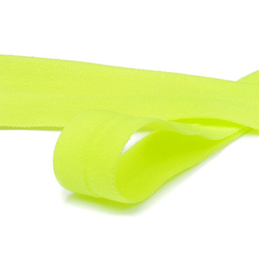 Резинка TBY бельевая Окантовочная матовая 15мм зелено-желтый неон F229 уп.1000 м