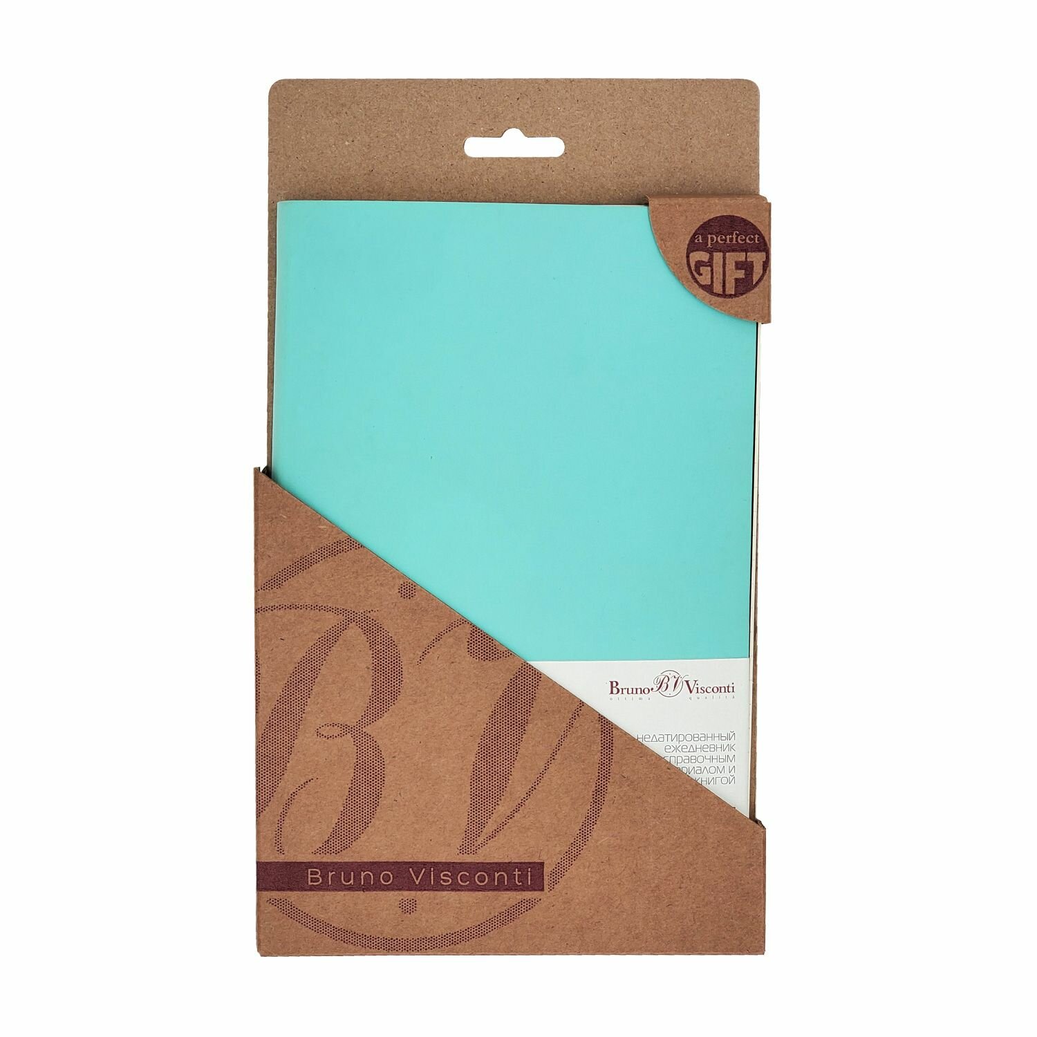 Ежедневник недатированный А5 Bruno Visconti "MEGAPOLIS VELVET FLEX", мятный, 272 страниц, искусственная кожа