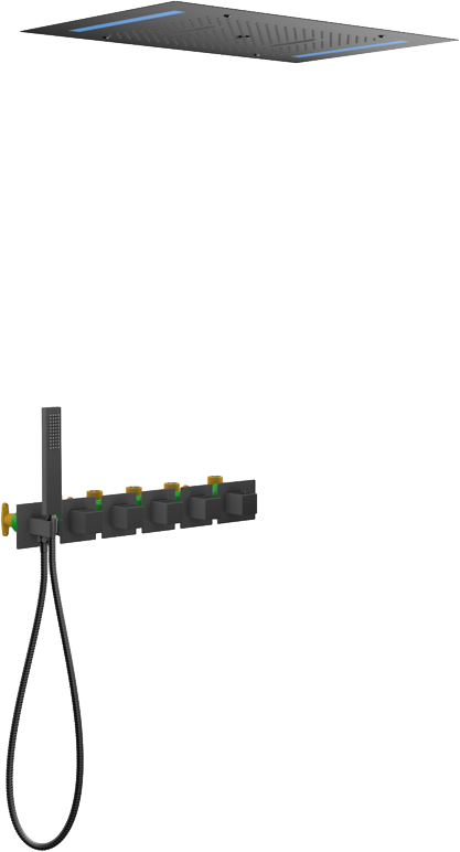 Душевой комплект Timo Petruma SX-5229/03SM С внутренней частью, с термостатом, черный
