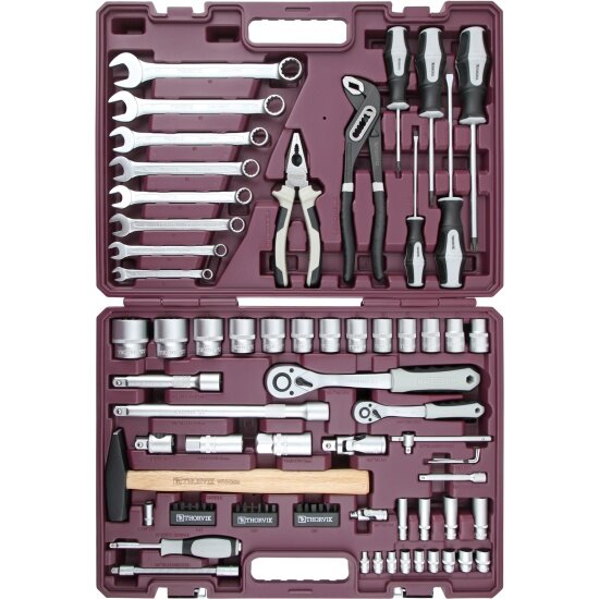 Набор инструмента универсальный Thorvik 1/4", 77 предметов