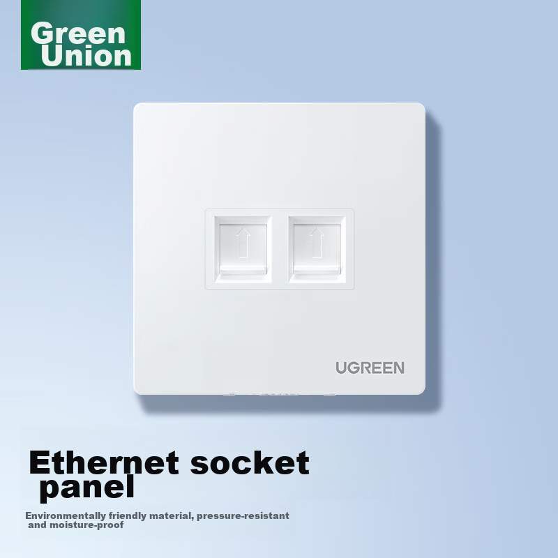 Панель розетки кабеля зеленой сети, универсальный модуль Cat5e / 6/7 утолщил 86-типную панель, Подходит для телефонного