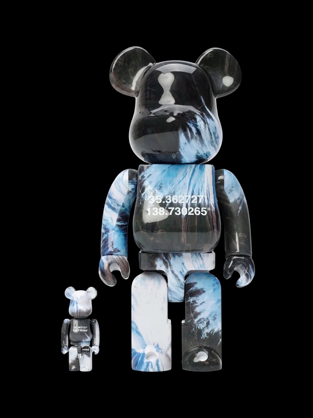 Коллекционная оригинальная фигура Bearbrick x Benjamin Grant Overview Fuji 400% 100% / 28 см высота / ABS пластик