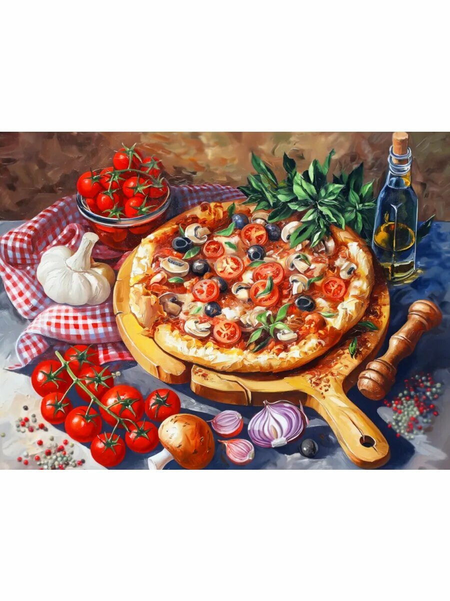 Картина по номерам еда 40х50