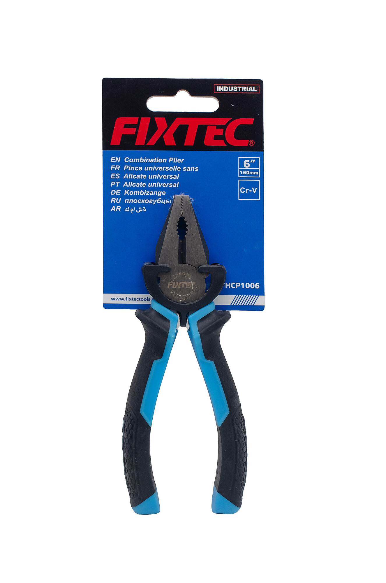 Плоскогубцы Fixtec FHCP1006, CR-V сталь, двухцветные ручки TPR, 160 мм — фото 1