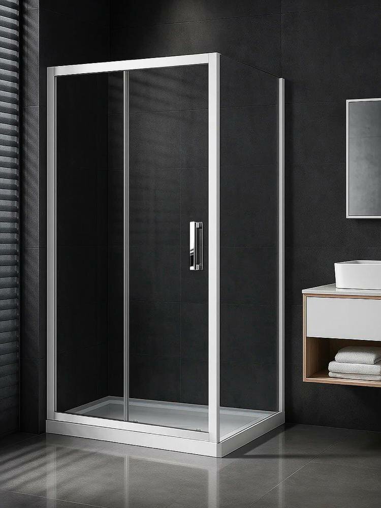 Душевой уголок ACCORD 110x95x200 стекло прозрачное 6мм профиль белый