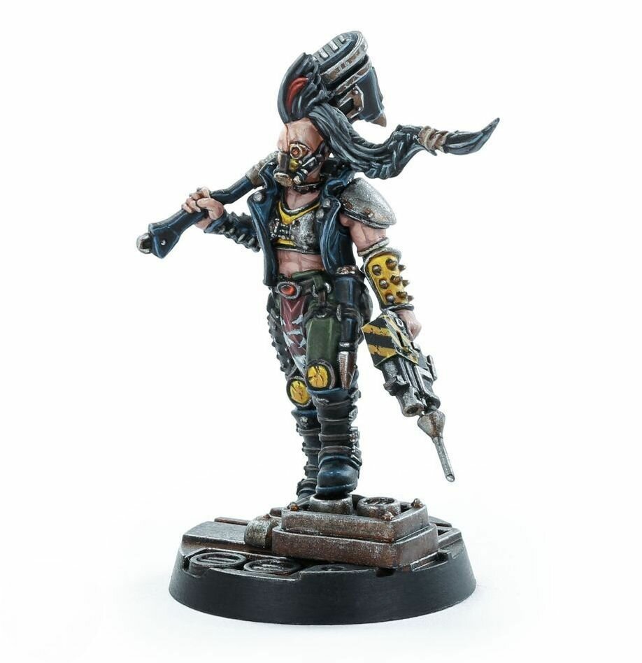 Warhammer Necromunda Миниатюра Escher Champion with Power Hammer