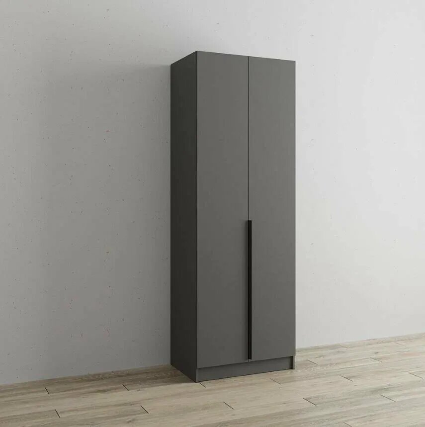 Шкаф 2-х створчатый «Мадрид», для одежды, графит серый (800х540х2300)
