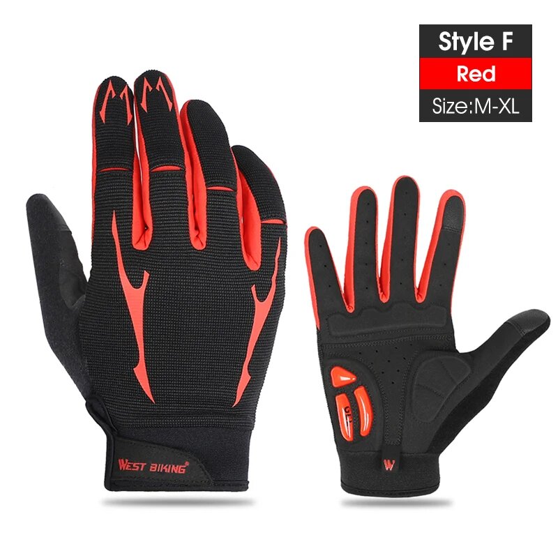 West Biking перчатки для велоспорта из искусственной кожи Черный, L, F Red