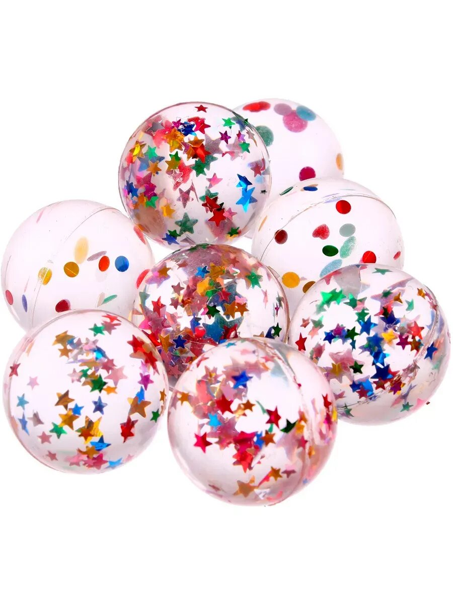 Мячики попрыгунчики каучуковые Звёзды, 3,2 см / 5 шт.