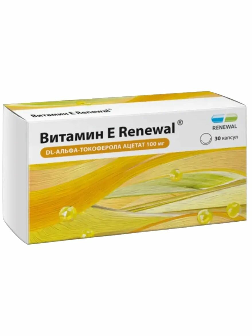 Витамин Е Renewal, для тонуса и укрепления организма, 330 мг, 30 капсул