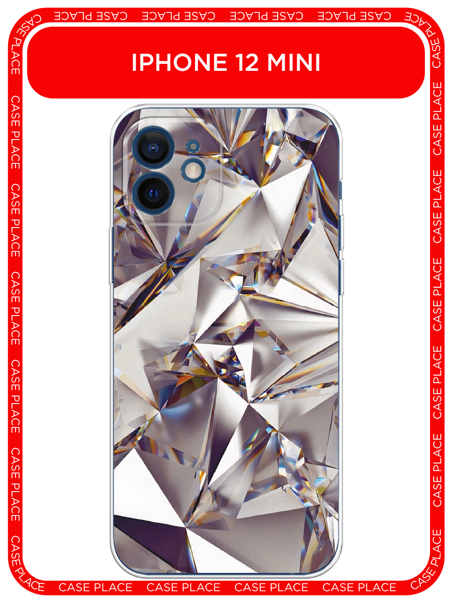 Чехол на Apple iPhone 12 mini / Айфон 12 Мини с принтом Бриллианты