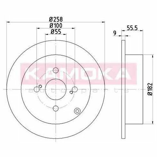 Диск тормозной Kamoka 103148 для Toyota Corolla