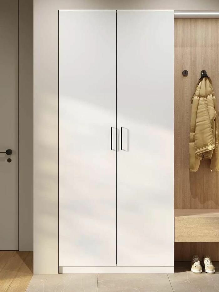 Распашной шкаф для одежды и хранения вещей Стайл с полками, со штангой, с доводчиками, 100х60.6х229.3 см, Белый