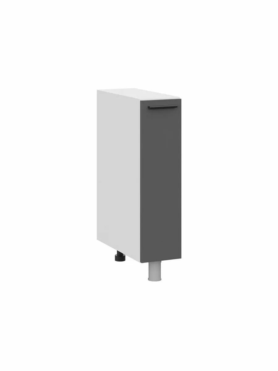 Кухонный модуль напольный, бутылочница Урбан с ящиком, с доводчиками, 20х50.6х82.4 см, Белый / Графит серый