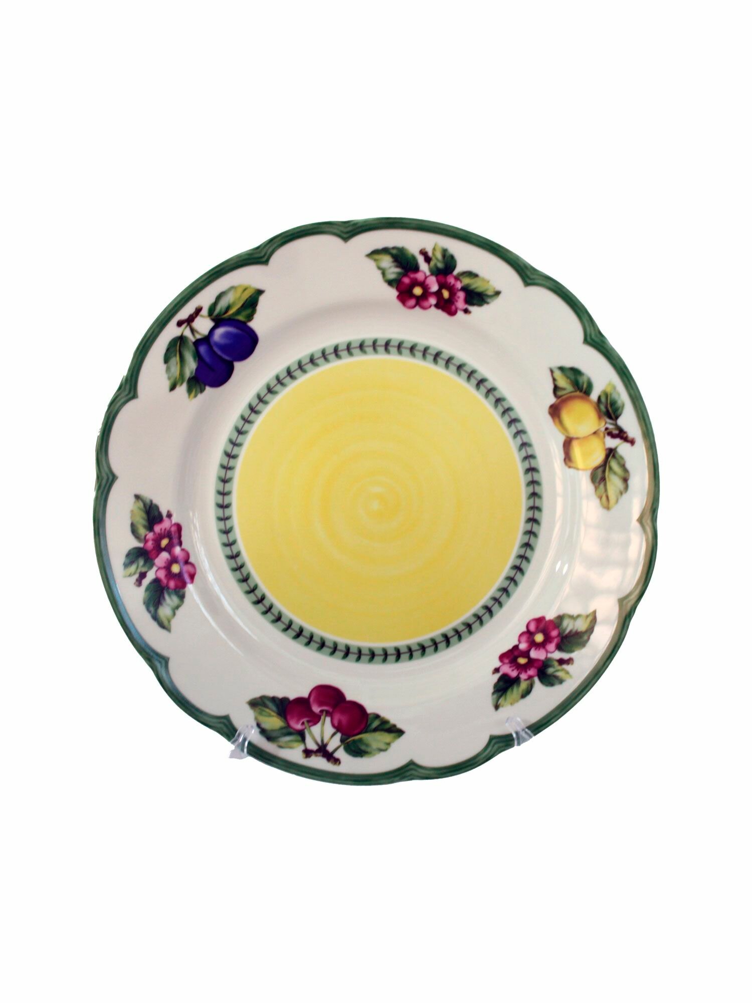 Тарелка глубокая "Роза" 23 см, декор "Фрукты IVORY"