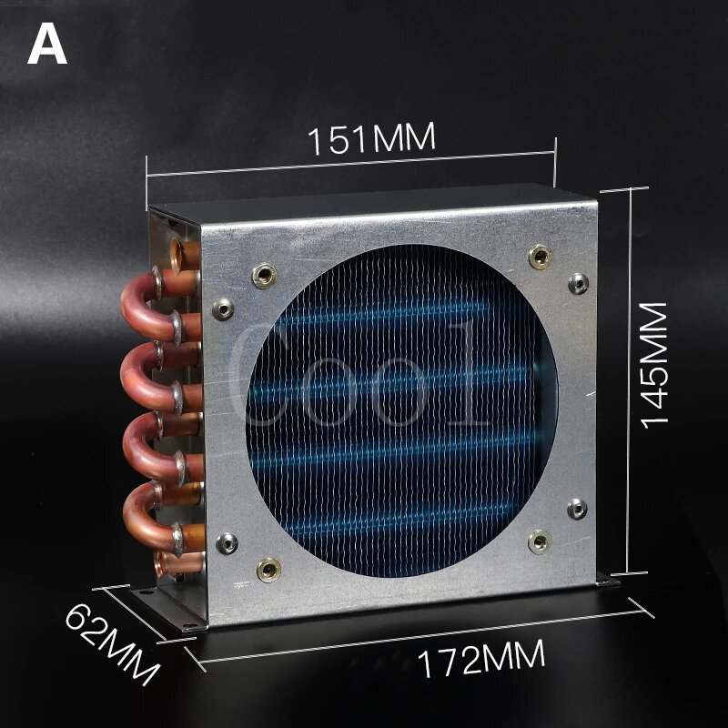 Конденсаторный радиатор для холодильника с вентилятором, маленький охлаждающий вентилятор с воздушным охлаждением, универсальный Медный трубчатый ребристый радиатор для морозильной камеры, вентилятор 120*120 Condenser