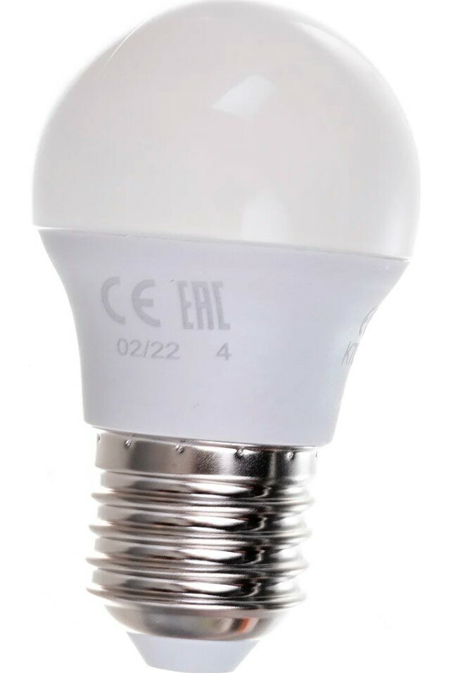 Лампа светодиод. Ecola globe LED Premium 7,0W G45 220V E27 2700K шар (композит) 75x45
