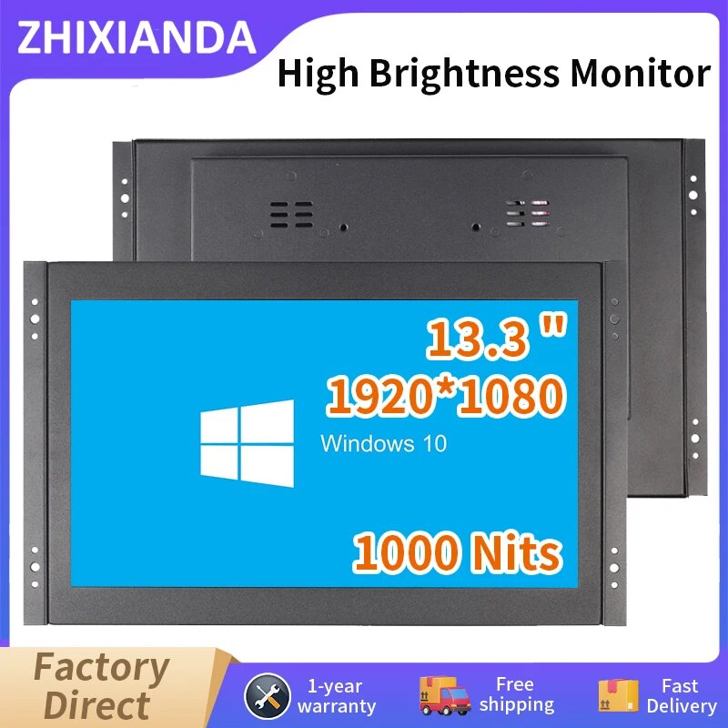 1000 Nits 3,5-дюймовый HD промышленный дисплей с открытой рамкой 13,3*1920 Резистивный/емкостный сенсорный экран монитор с интерфейсом VGA HDMI