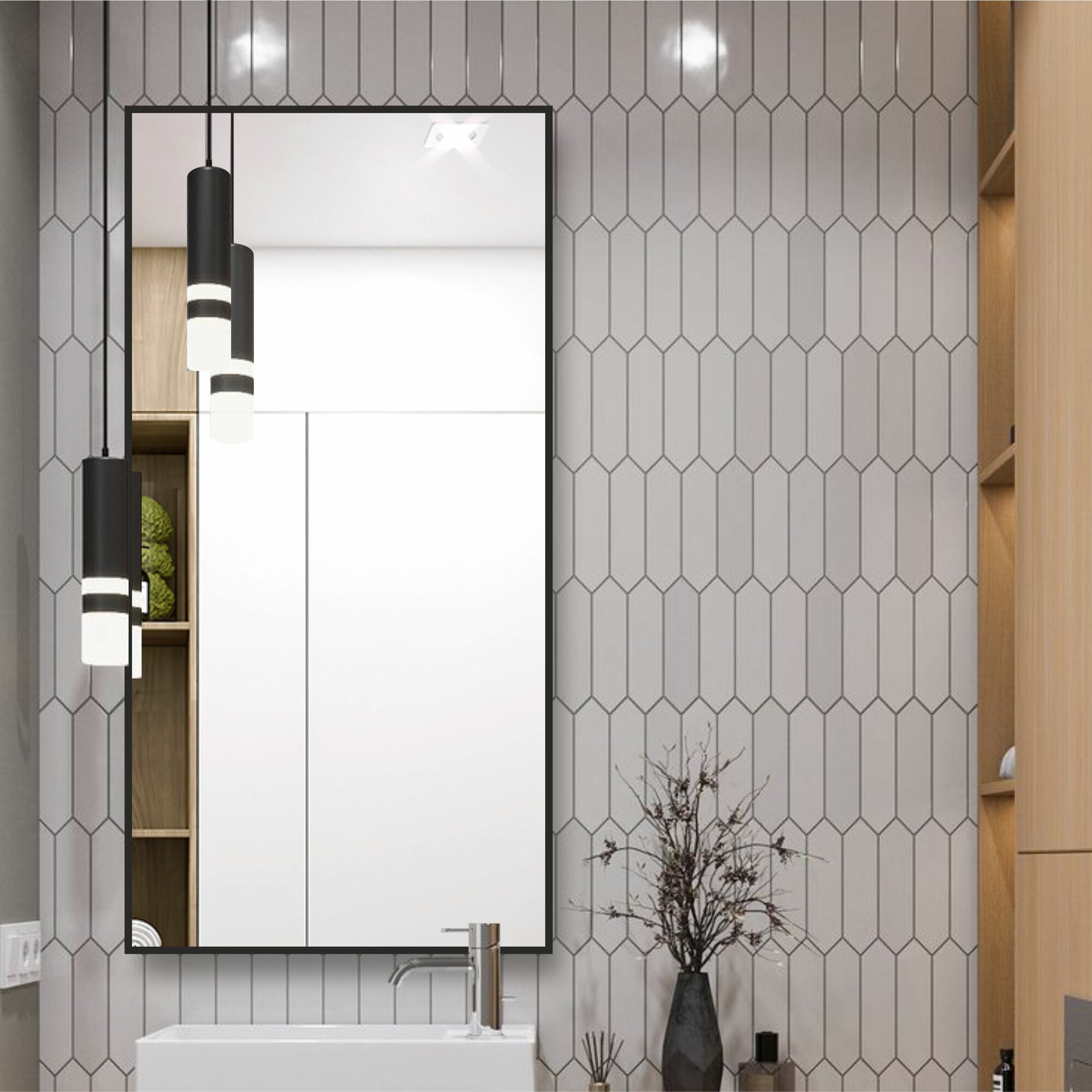 Зеркало интерьерное Финист, серия Aleksiares, 100 х 50 см, настенное, алюминиевая рама