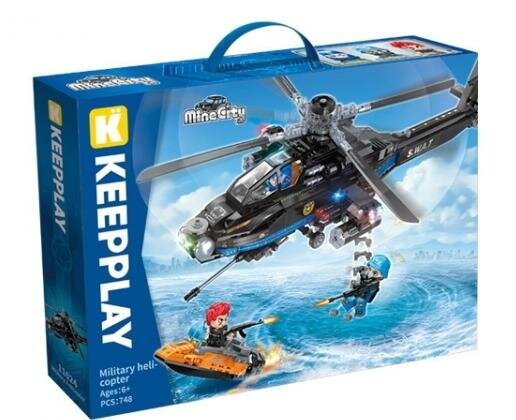 Конструктор пластиковый "Вертолет Полиция" 748 дет. BRICK11024