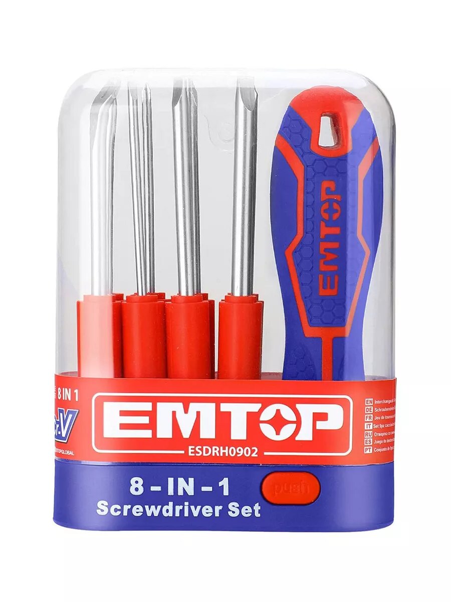 Отвертка комбинированная EMTOP 8 в 1 набор отверток для дома сталь Cr-V