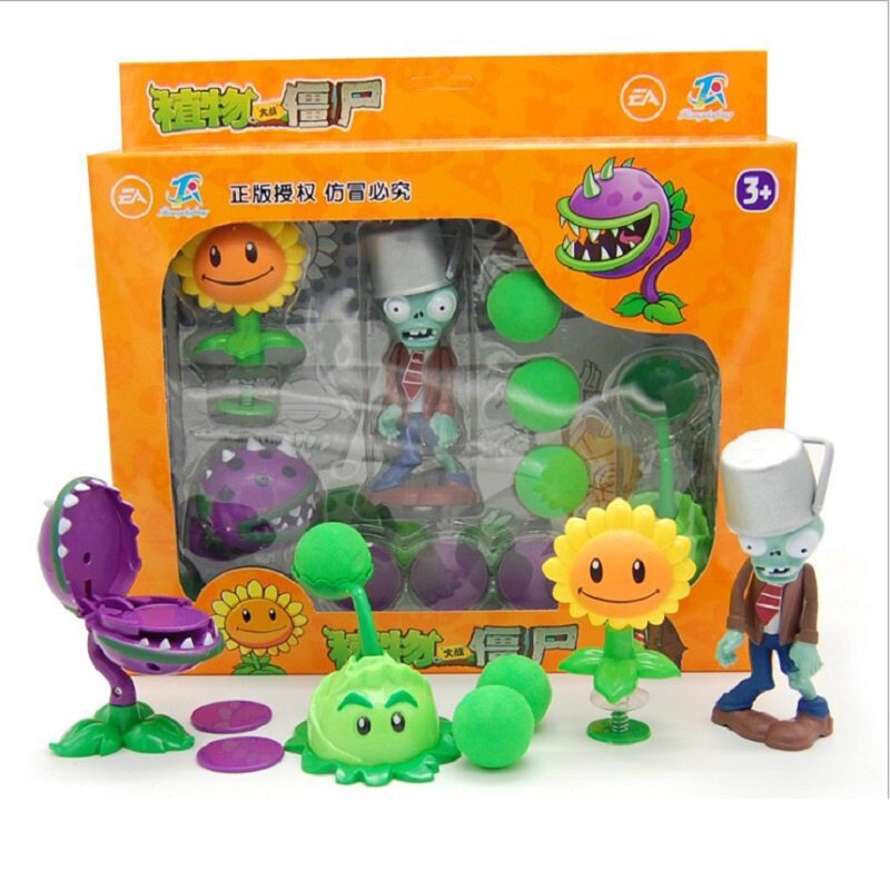 Игрушка premium quality plants vs zombies pvz pea shooter and zombie snowpea, 21#sunflower+chomper