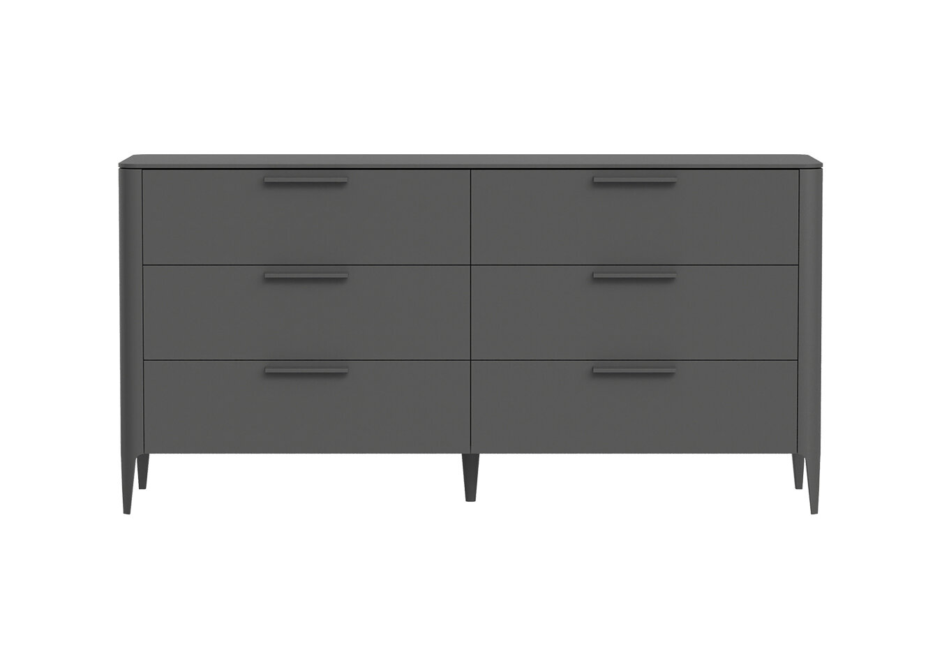 Комод Type 6 ящиков ширина 170 см (темно-серый)