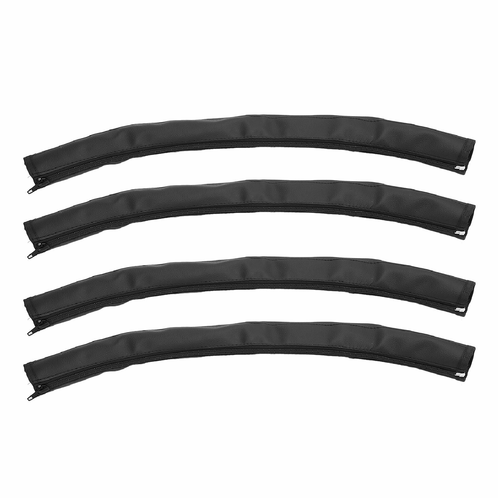 4 шт. Чехлы на ручки коляски из искусственной кожи, моющиеся, универсальные, с застежкой-молнией, аксессуары для коляски, черные