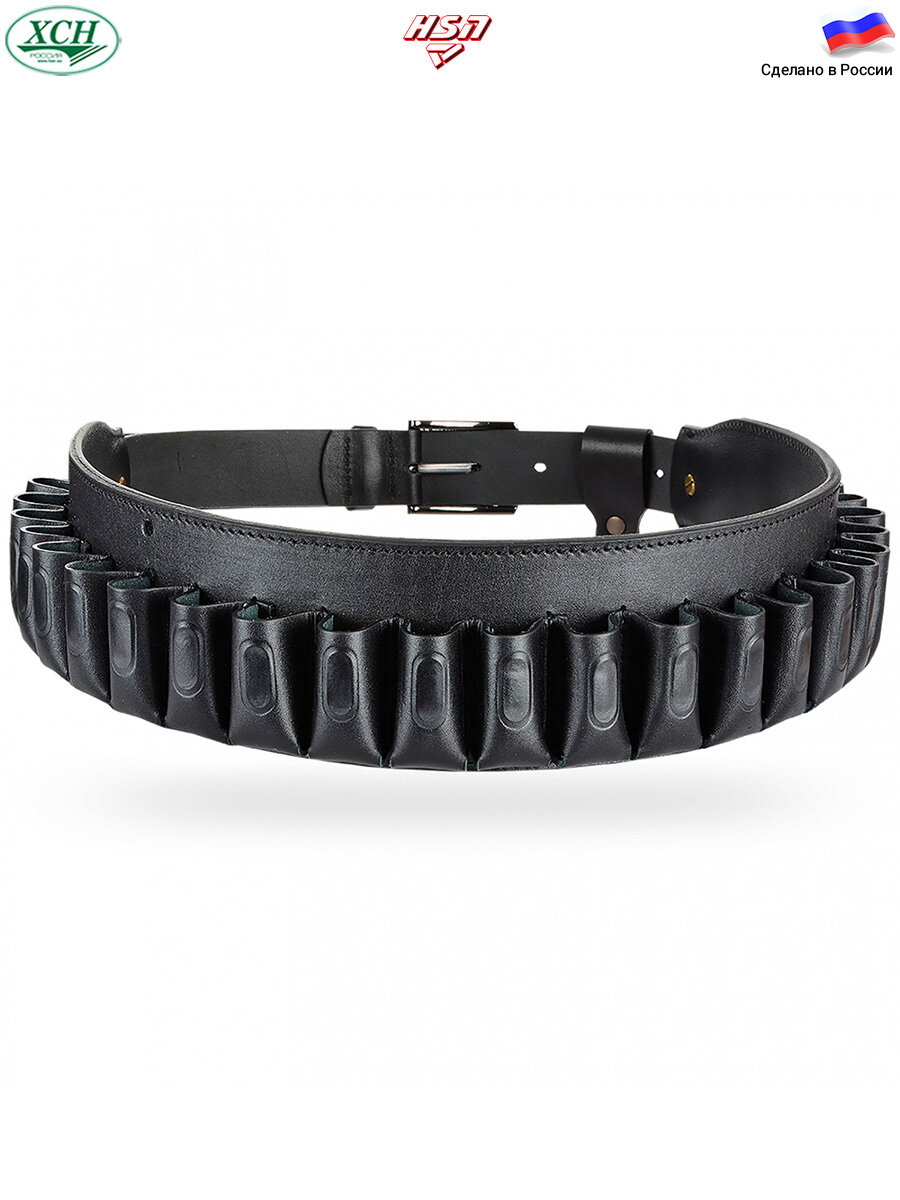 Патронташ ХСН открытый К-12 на 24 патрона натуральная кожа