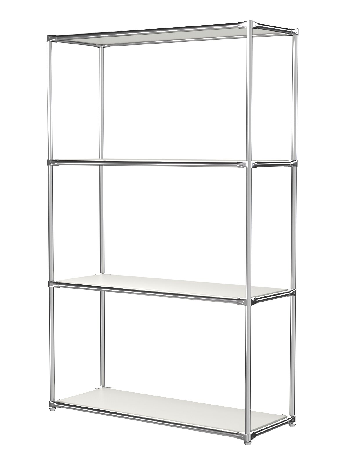 Хромированный стеллаж стиль №1г с полками ДСП 16 мм, Белый