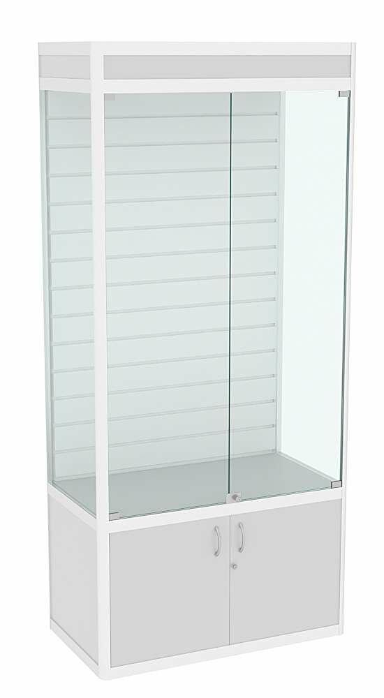 Витрина из профиля №1 с экономпанелью, Cерый. Производитель товара - компания ТОБ.