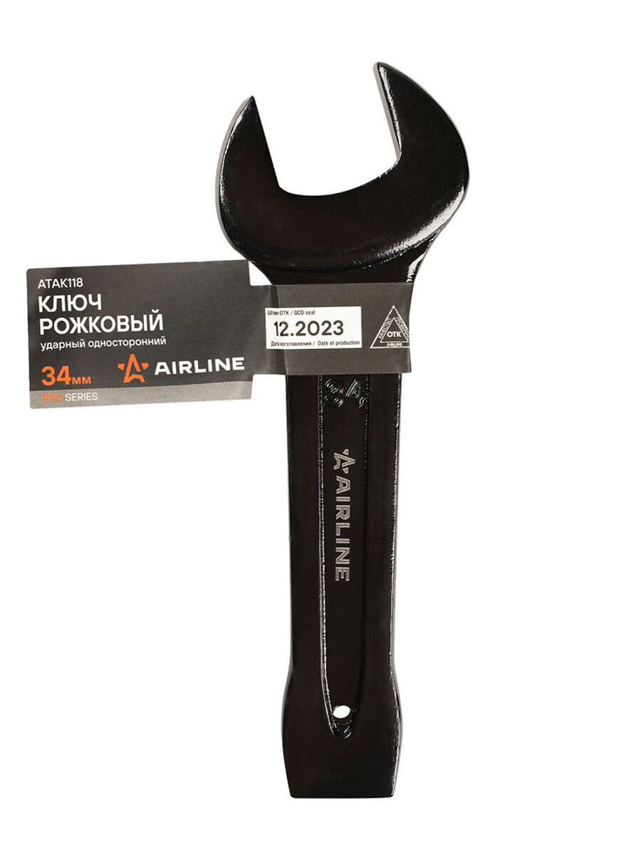 Ключ рожковый Airline ATAK118, хромованадиевая сталь, ударный, 34мм