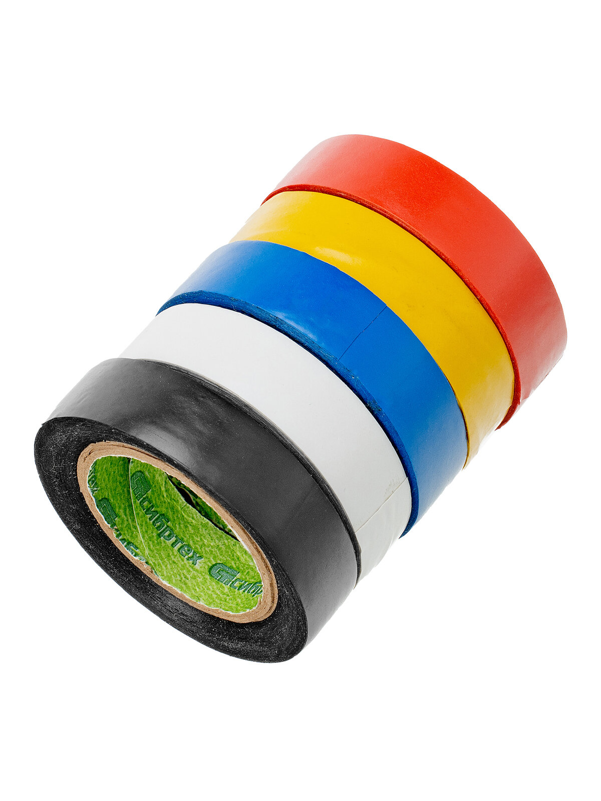 Набор изолент Сибртех ПВХ цветных 15ммх10м 5шт/уп, 130мкм 88799