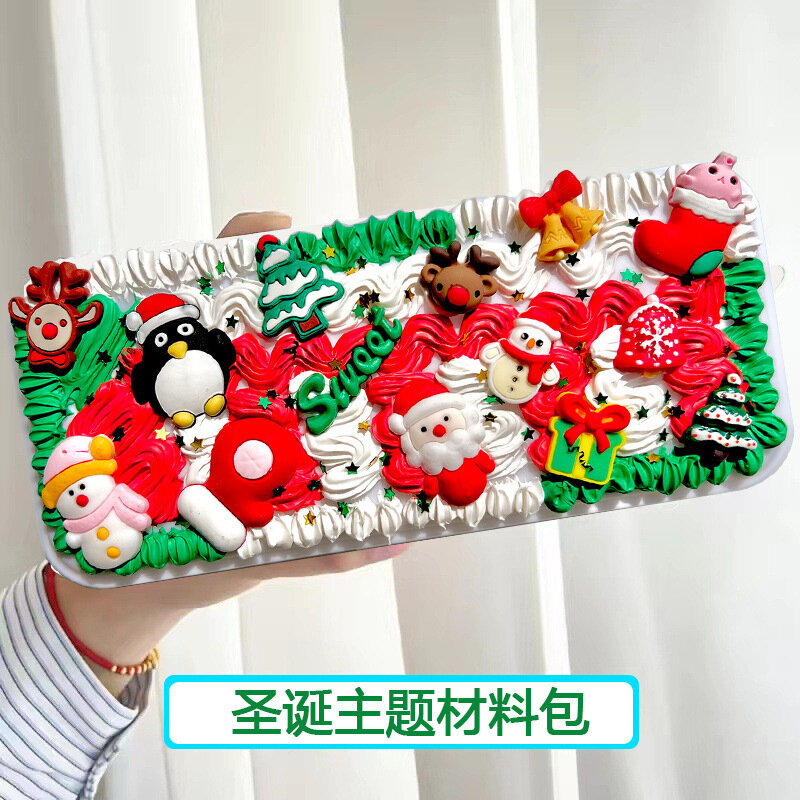 Канцелярский набор "Рождественский", кремовый клей, пенал, коробка, 2 бутылочки