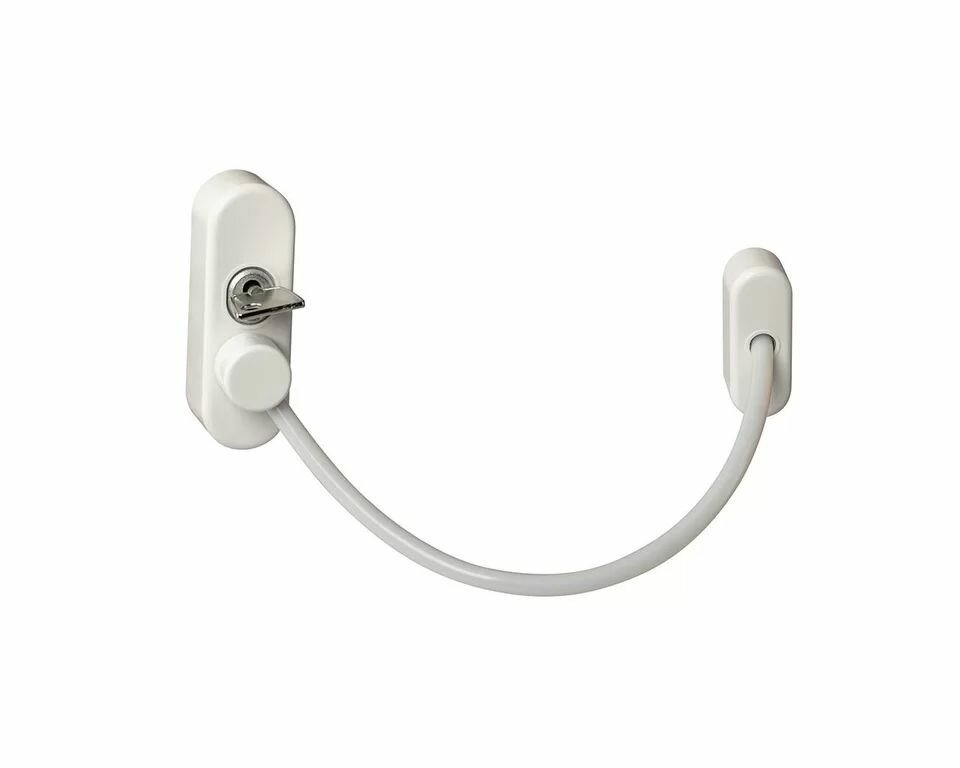 Блокиратор поворота ELEMENTIS "Топаз" с тросиком и ключом белый RAL 9016