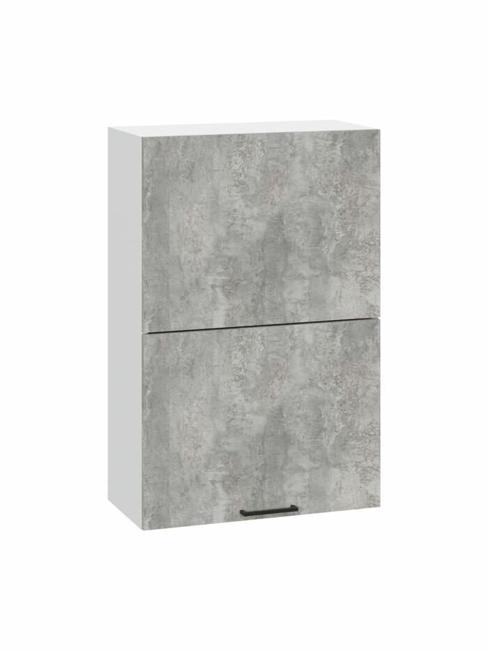 Кухонный модуль навесной, барный шкаф Урбан, высокий, 60х29.6х91.2 см, Белый / Цемент светлый