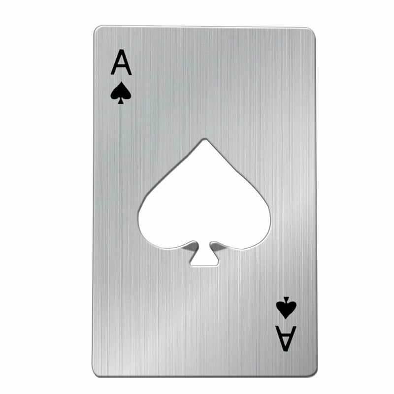 Открывалка для бутылок в форме игральной карты Ace of Spades, креативный , пива, инструмент дома из нержавеющей стали