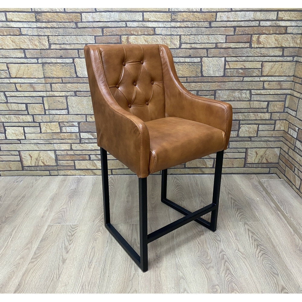 Барный Стул Ливр Лофт размер: 60 х 60 см, натуральная кожа цвет: коричневый тон1