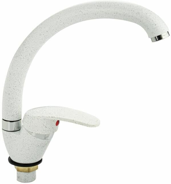 Смеситель для кухни, шаровый, боковой санакс 13081 белый