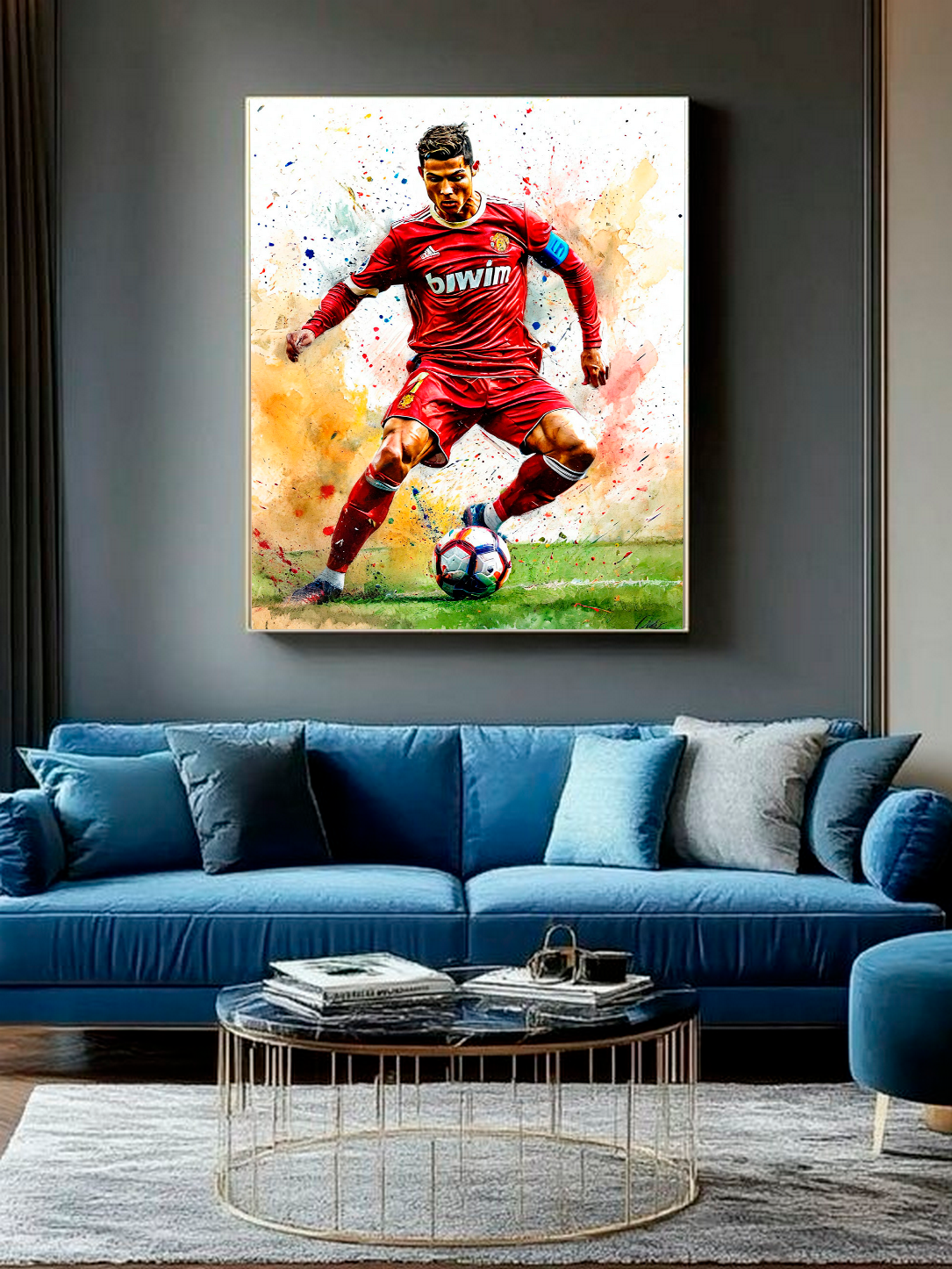 Картина на стену для интерьера Криштиану Роналду 40х50 см, холст на подрамнике, InterToys