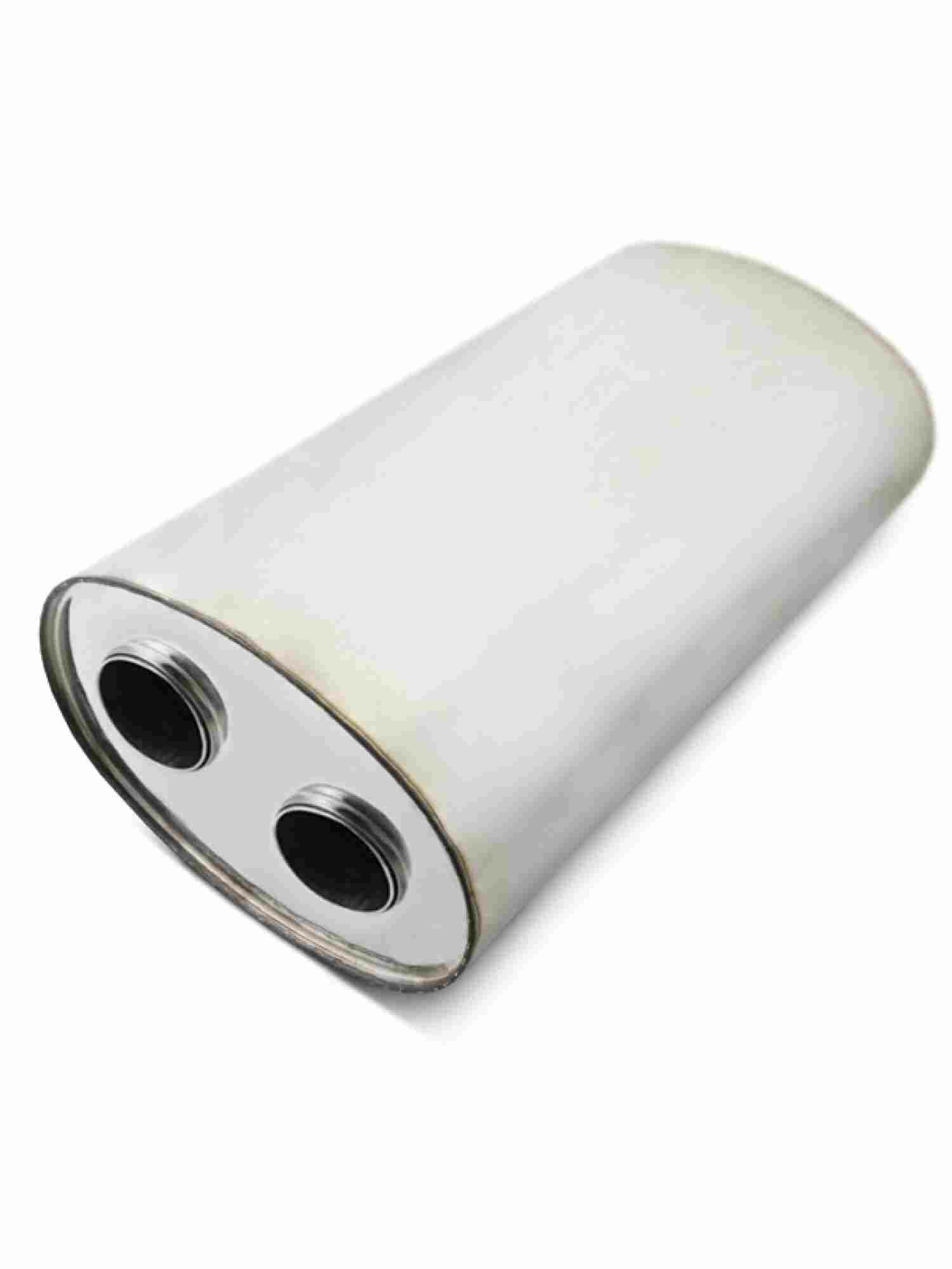 Глушитель «belais» H - строение с камерой, входы Ø55 мм - выходы Ø55 мм, овал 145*220 мм, длина 450 мм (нержавеющая сталь) belais #19445