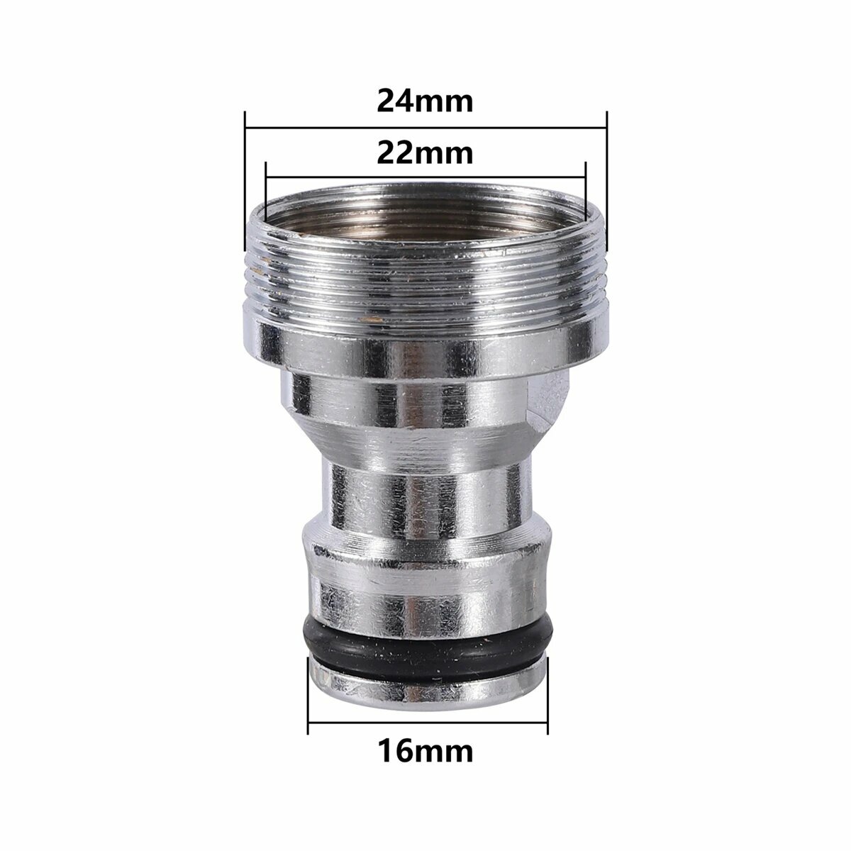 Переходник для крана 16 мм, M18/22/24, Stainless Steel