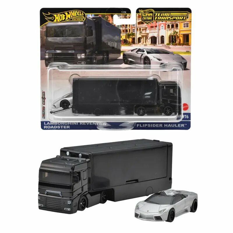 Машинка Mattel Hot Wheels Team Transport FLF56-Lamborghini Reventn Roadster & Flipsider Hauler, Машинка, ABS пластик, Металл,1778507433