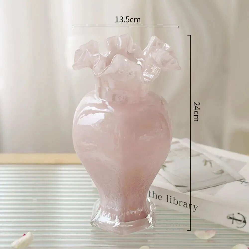 Ваза "Розовый, ретро", 24 см , Стекло, 1 шт HLDZ