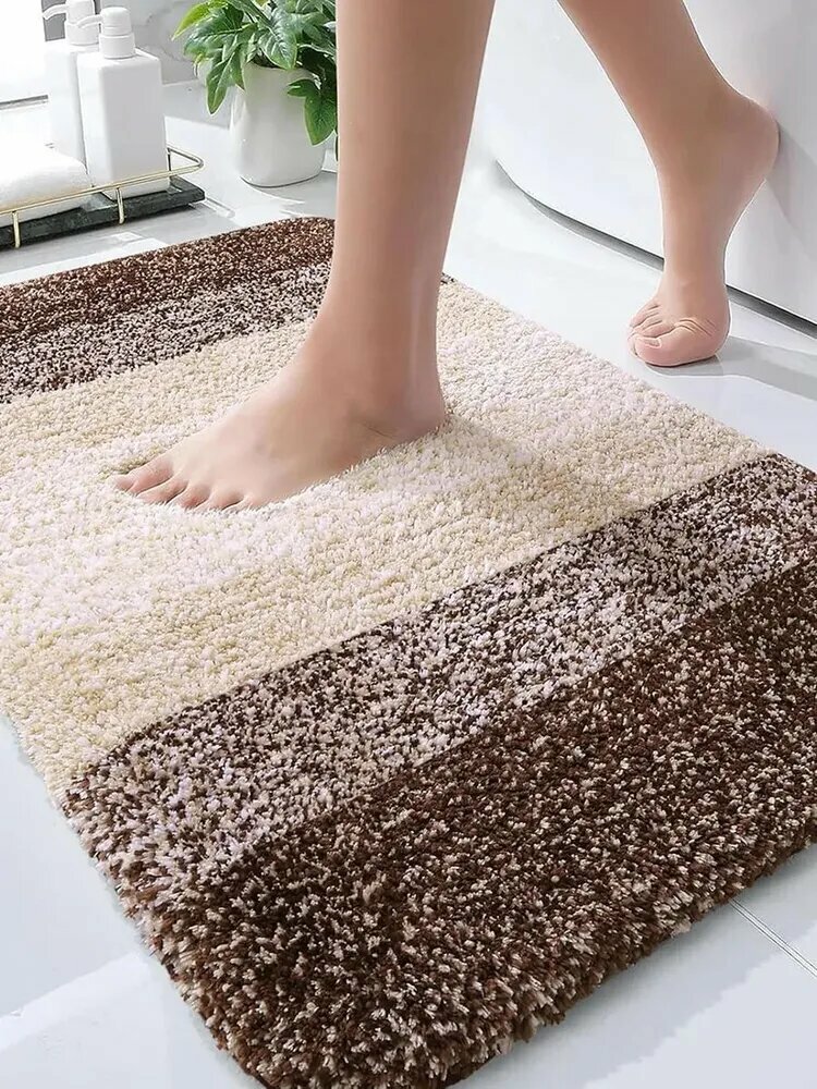 Коврик для ванной и туалета 60 х 40 см, противоскользящий, коврик для ног, впитывающий, пушистый, для ванной комнаты большой