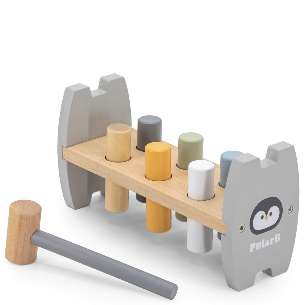 Стучалка-забивалка Polar B Пингвин, с молоточком, в коробке, цвет серый