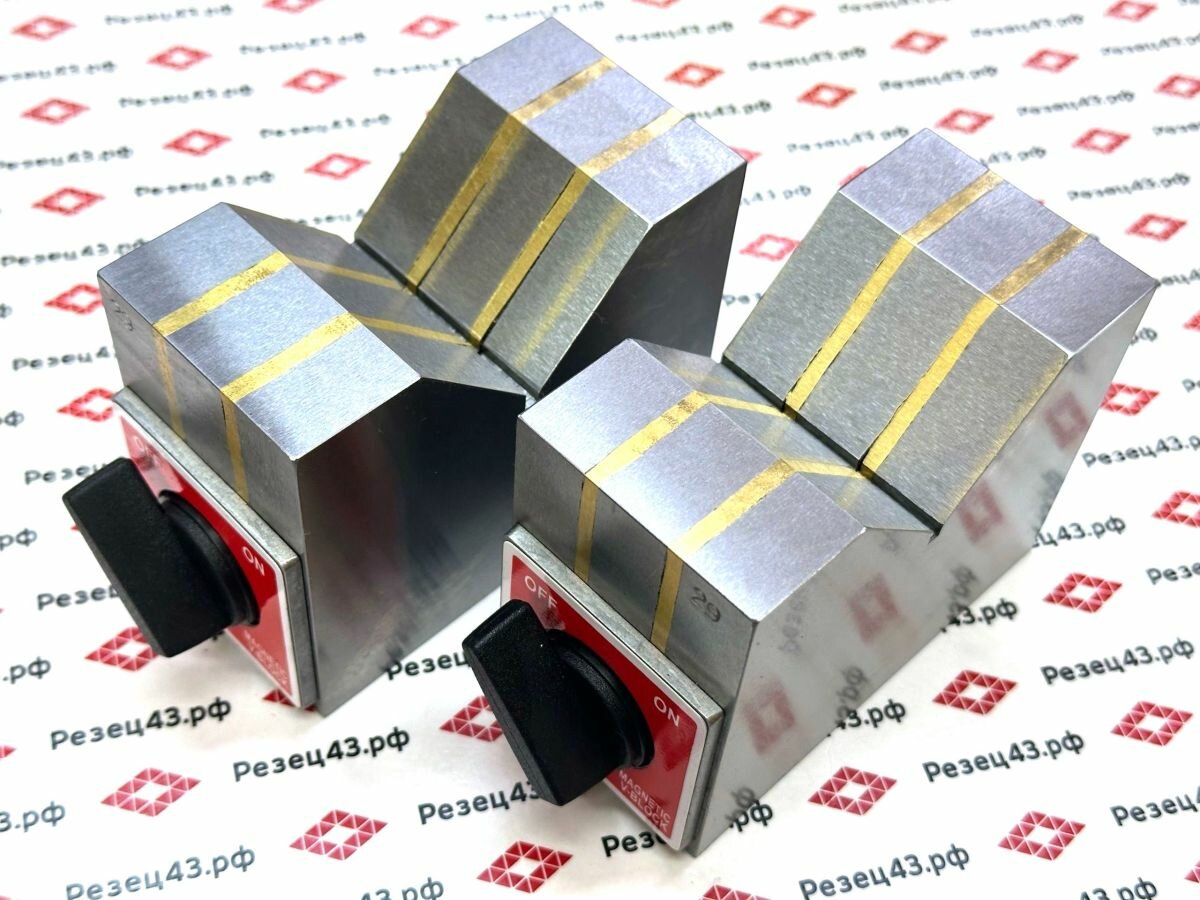 Комплект V-образных магнитных блоков 100х80х50