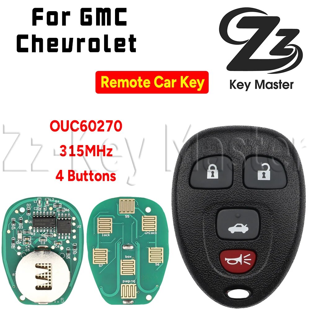 Универсальный автомобильный ключ-пульт Zz Key Master OUC60270 315 МГц, 3-6 кнопок, G10 433MHZ, 1281